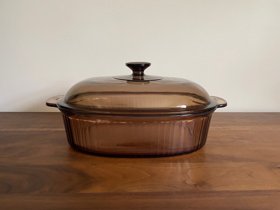 Corning Ware Visions Amber 4L Dual-handled Casserole With Lid - Etsy