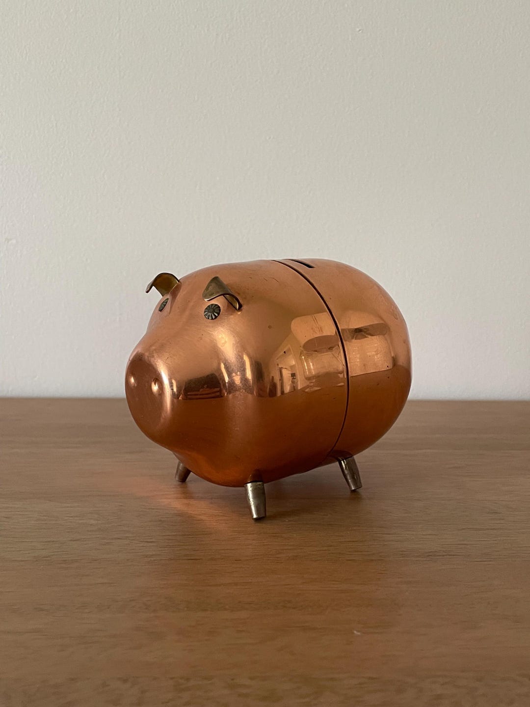 Vintage Coppercraft Guild Copper and Brass Piggy Bank W/ Curled Tail - Etsy