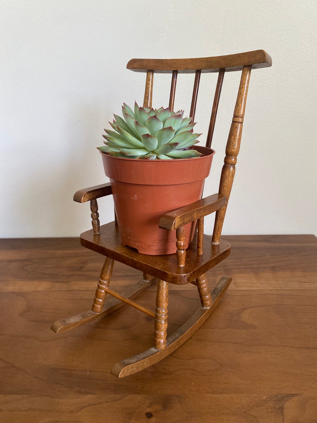 Vintage Miniature Wooden Rocking Chair Doll Furniture/plant Stand - Etsy