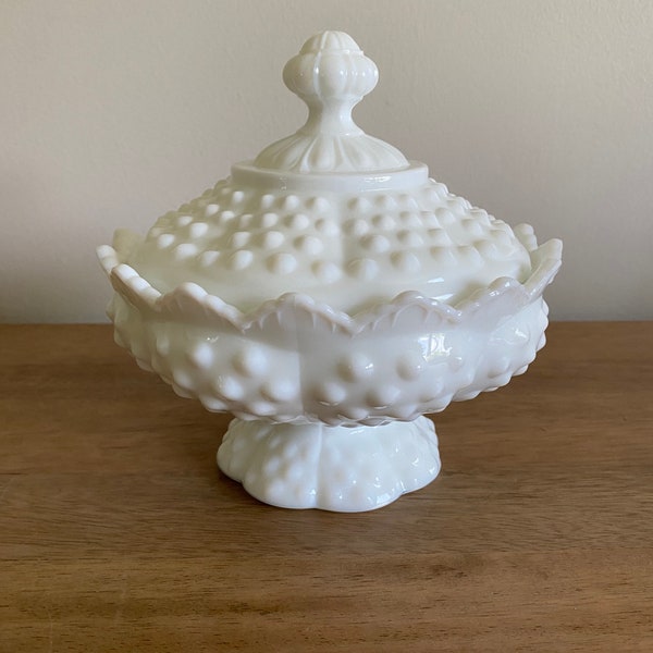 Fenton Milk Glass Candy Dish - Etsy