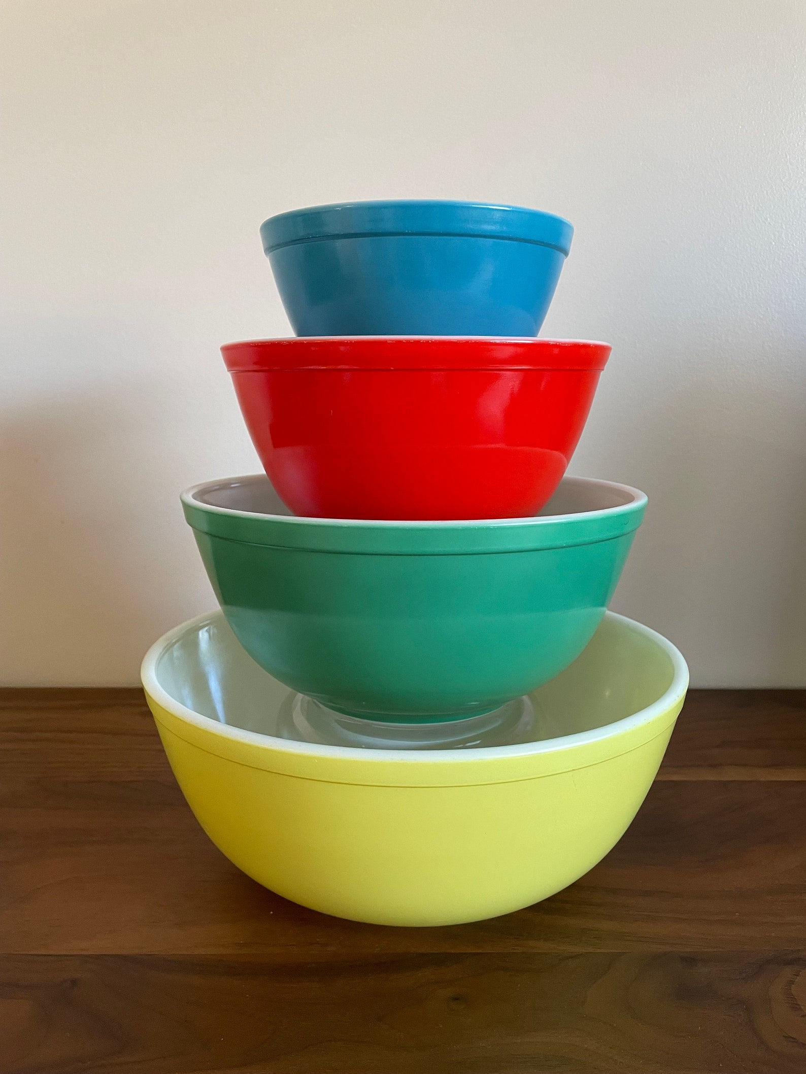 Vintage Pyrex Primary Colors Mixing Bowls - Etsy