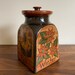 Vintage Eldreth Pottery Lidded Square seasons Canister Cookie Jar - Etsy