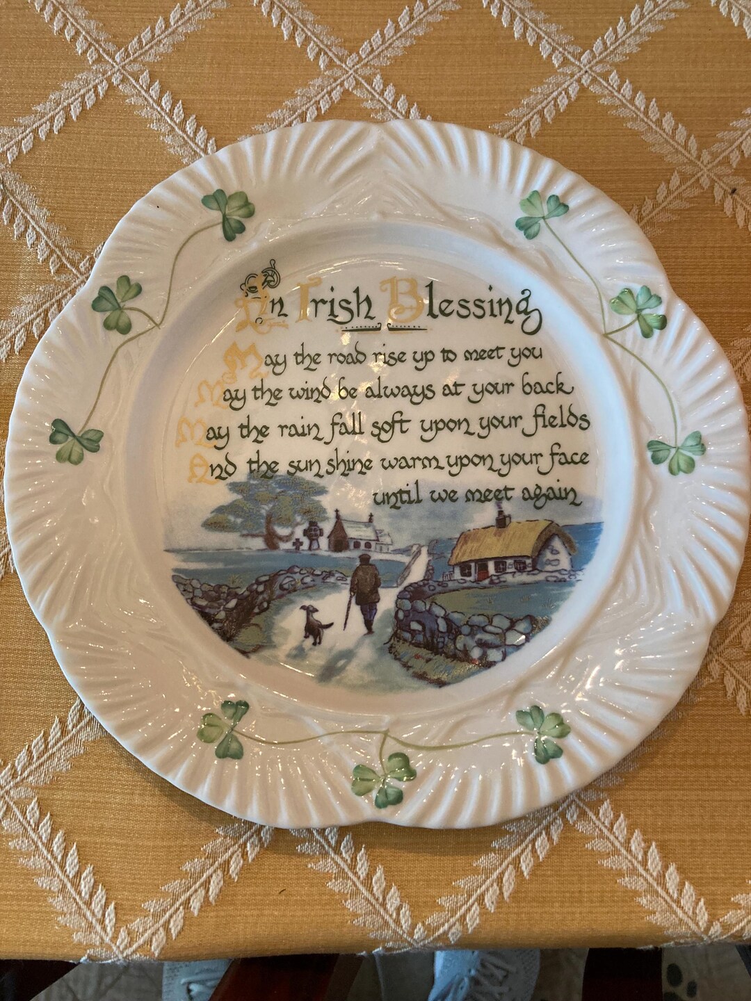 NEW! Belleek 9” Harp Irish Blessing Plate - Etsy