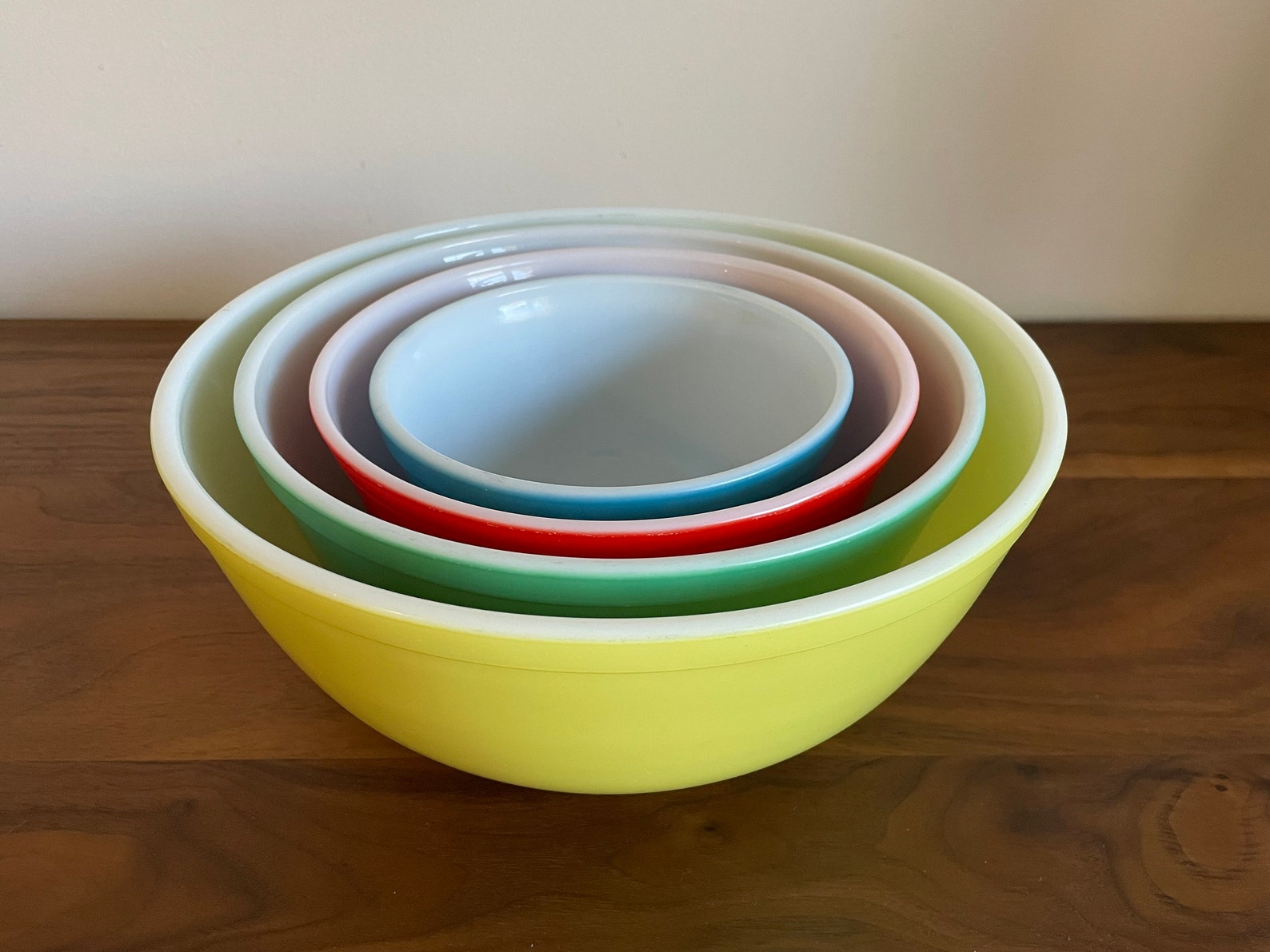 Vintage Pyrex Primary Colors Mixing Bowls - Etsy