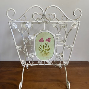 Vintage French Country Beige Metal Magazine Rack - Etsy