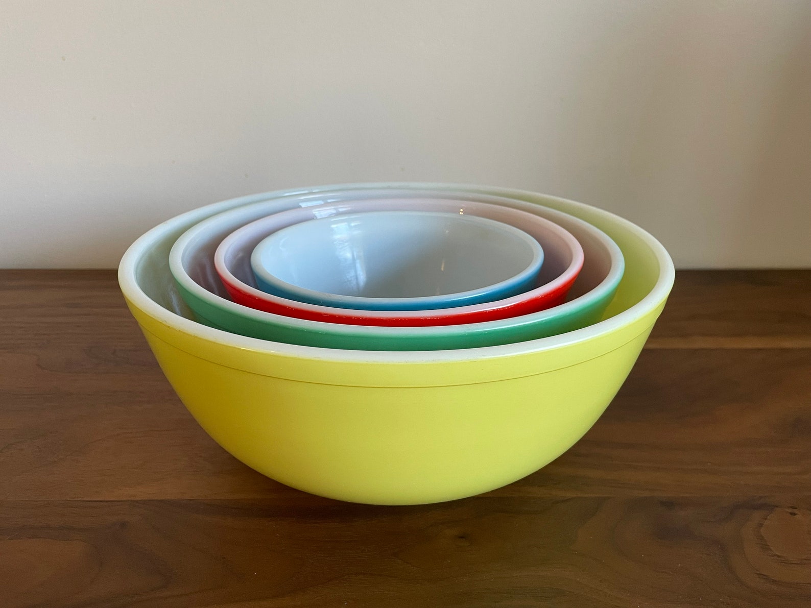 Vintage Pyrex Primary Colors Mixing Bowls - Etsy