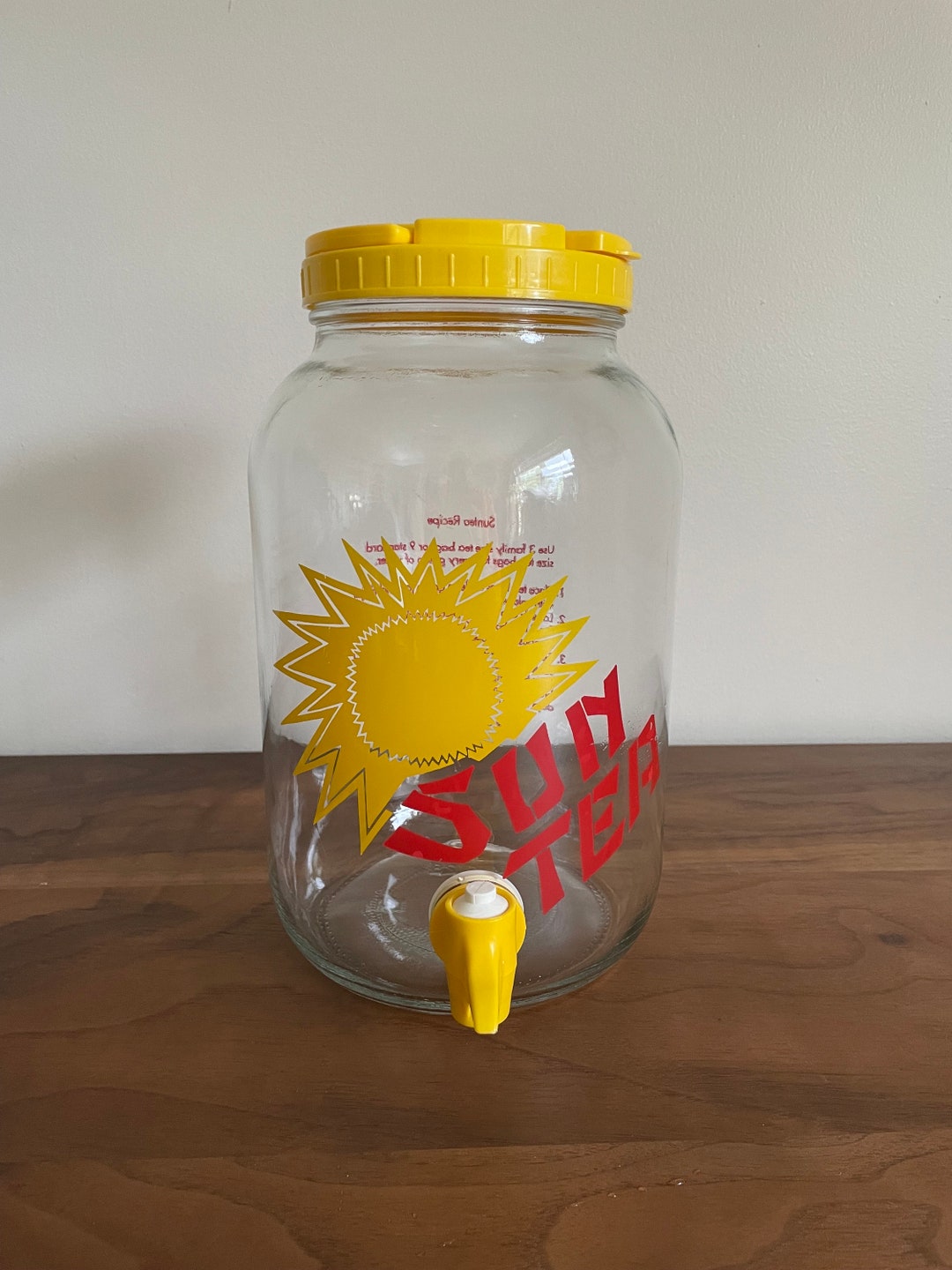 Vintage 1980’s One (1) Gallon Sun Tea Original Recipe Beverage ...
