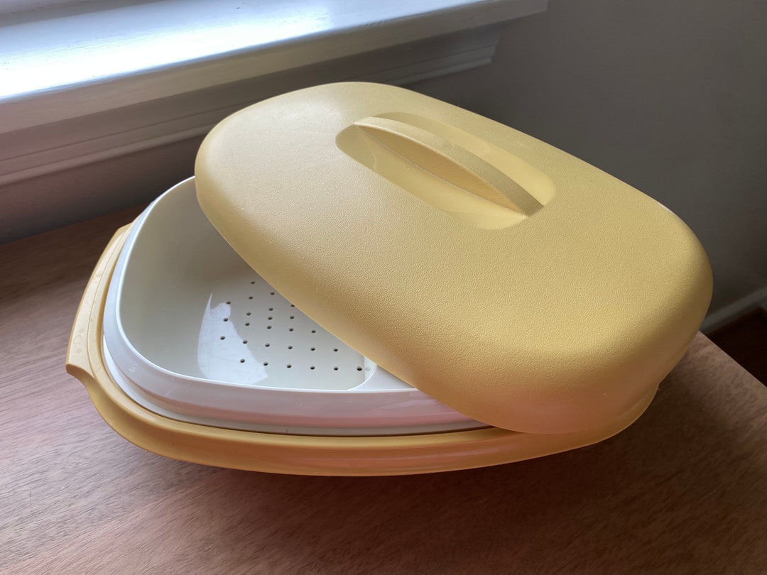 Vintage Harvest Yellow Tupperware Vegetable/rice Steamer Strainer With ...