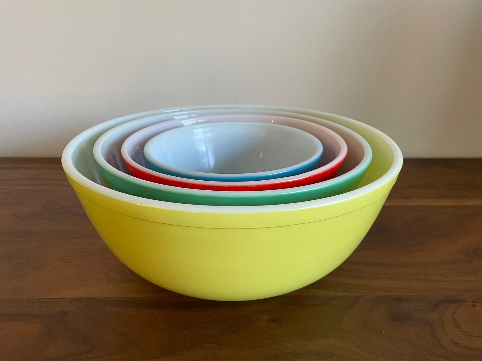 Vintage Pyrex Primary Colors Mixing Bowls - Etsy
