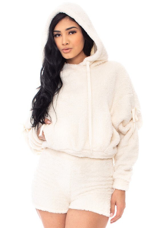 Fuzzy Sweater Top and Short Set - Etsy