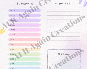 Daily Planner Printable Retro Rainbow Collection - Etsy
