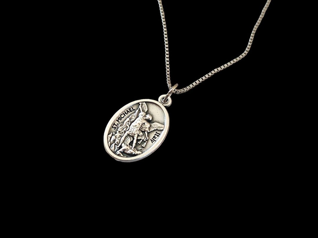 Saint St Michael Archangel Medals Pendants Necklace Stainless Steel ...