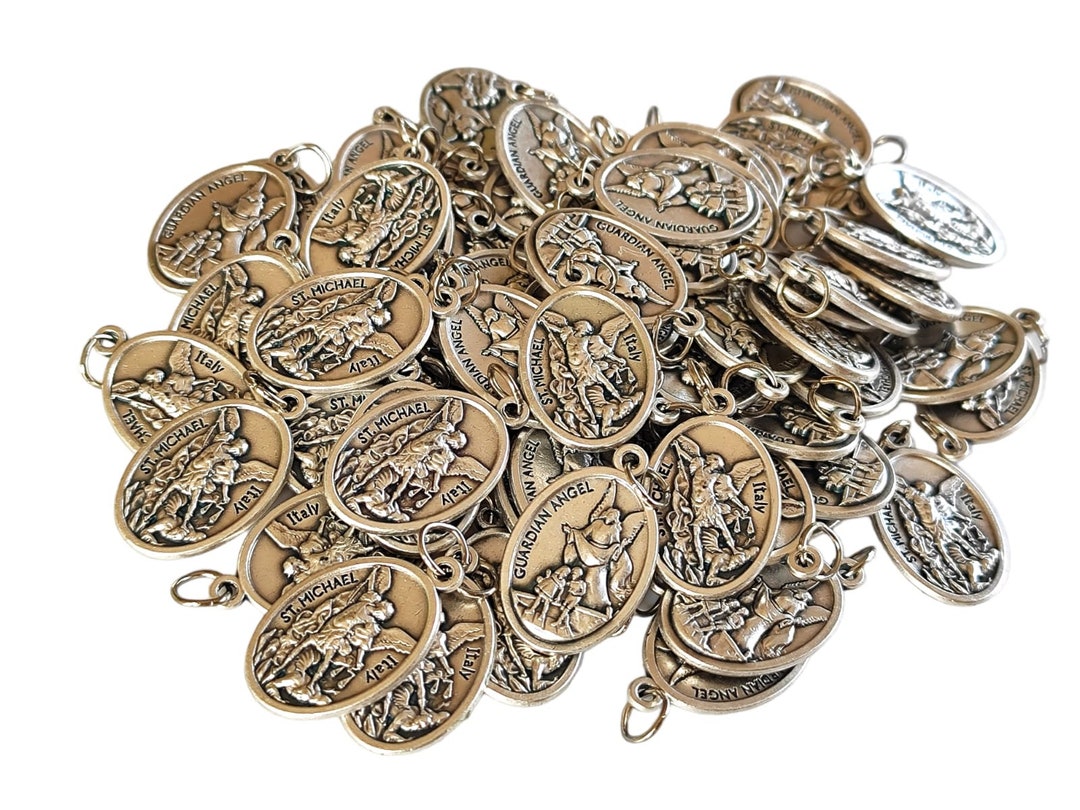 St Michael / Angel Guardian Medals, Lot Bulk Medals 10, 20, 30, 50 Pcs ...
