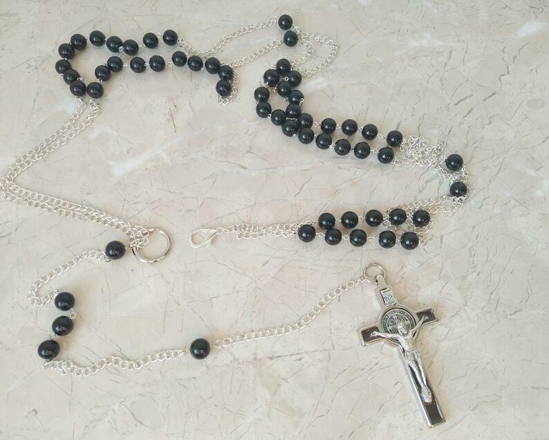 BELT HABIT ROSARY Decade Belt Obsidian Waist Wall Cross - Etsy