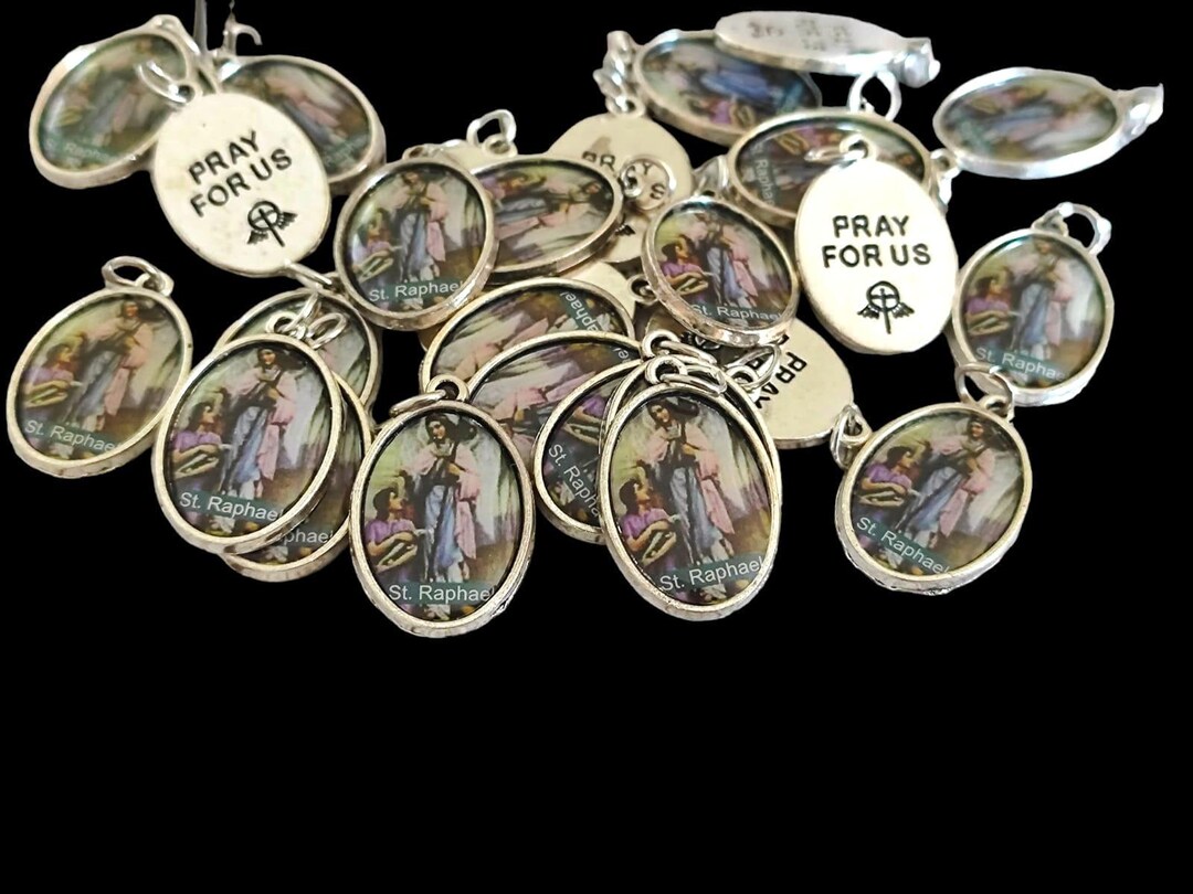 Saint Raphael Medal. Catholic Pendant. Archangel Raphael Charm. St ...