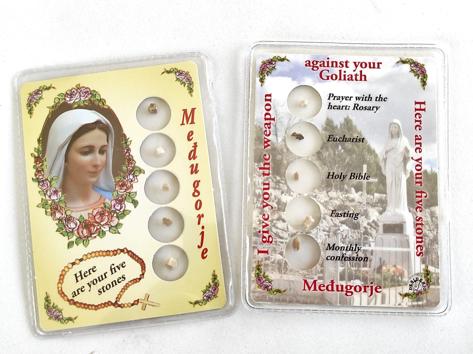 Medjugorje Holy Cards With Apparition Hill Stones (2pcs) - Etsy
