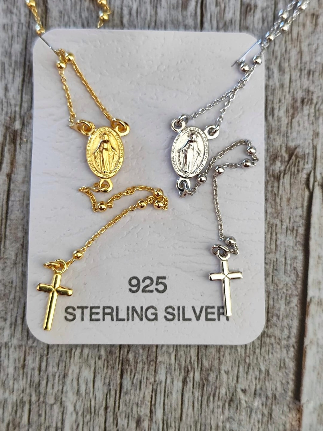 Silver Rosary, Rosary Necklace, for Women, Sterling Silver 925 Necklace ...