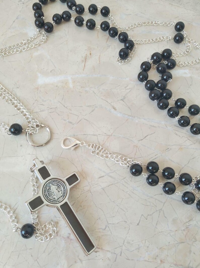 BELT HABIT ROSARY Decade Belt Obsidian Waist Wall Cross - Etsy