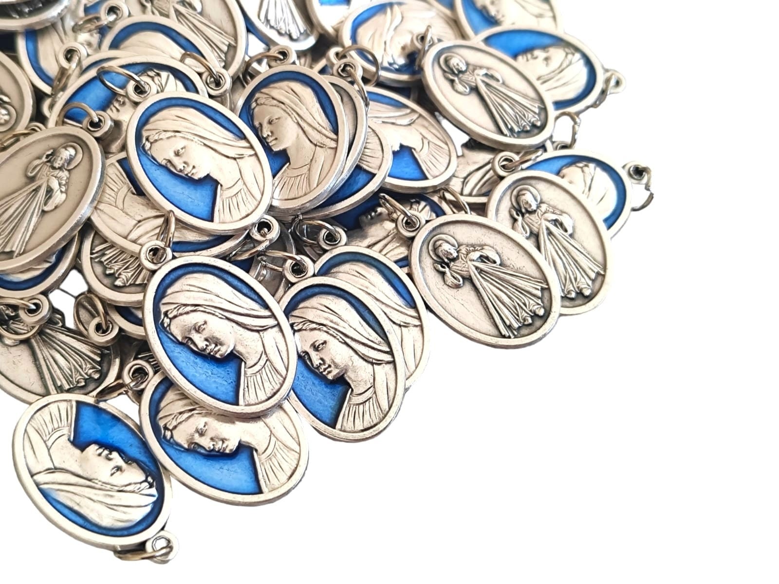 Virgin Mary & Divine Mercy Medals - Italian Religious Charms (10-50pc ...
