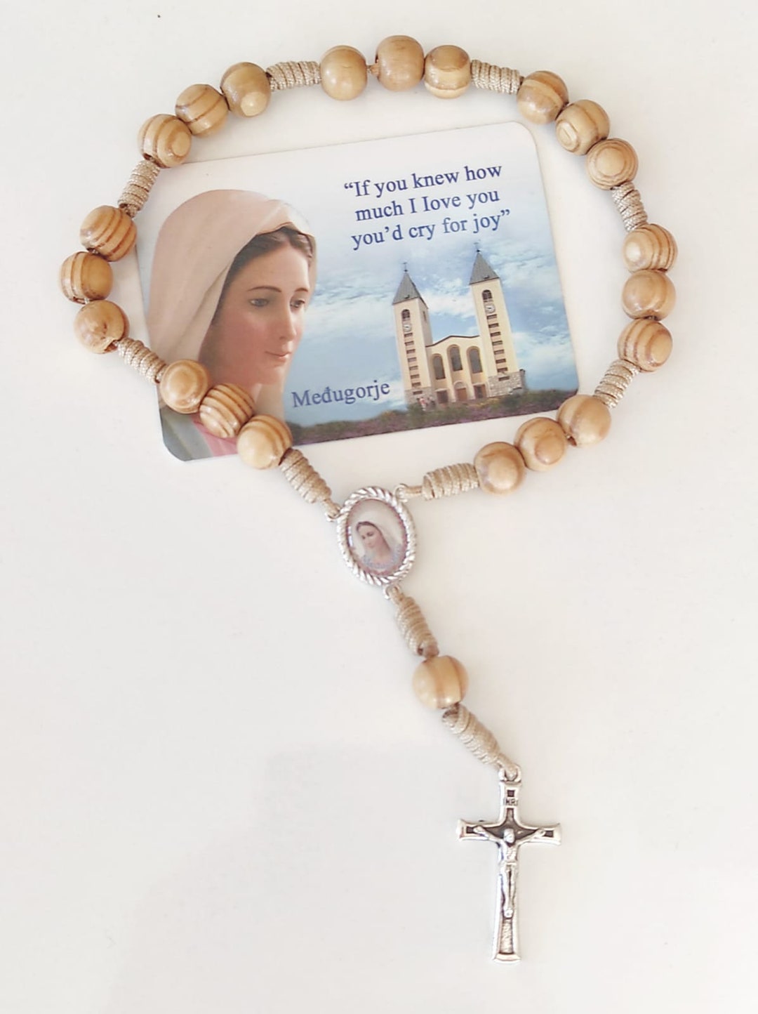 Catholic Peace Rosary Chaplet 3x7 OLIVE WOOD Handmade Medjugorje Our ...