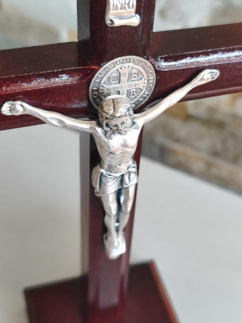 St Benedict Cross Standing Crucifix Table Cross Cross St Benedict Medal ...