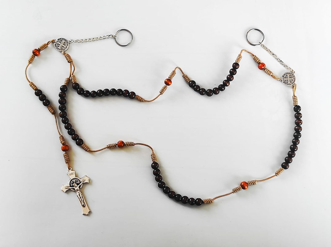 Saint Benedict Habit Belt Rosary Olive Wood, Handmade Catholic Gift - Etsy