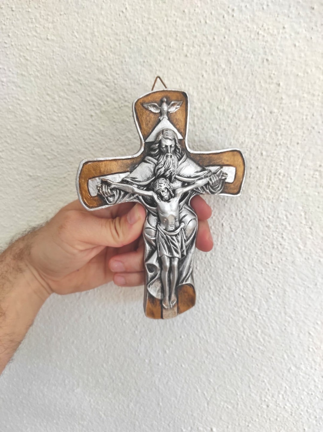Wall Hanging Cross Holy Spirit Crucifix Trinity Father Son - Etsy