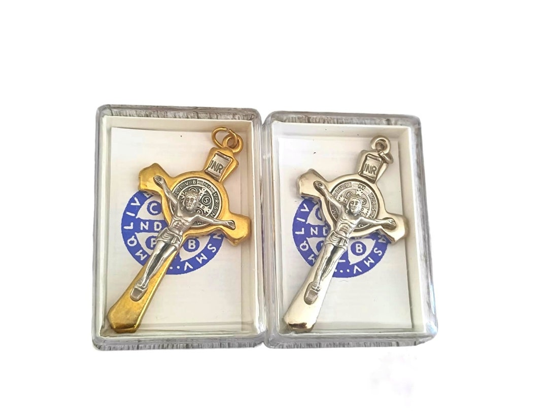 St Benedict Cross Crucifix Medals Christian Pendant - Etsy