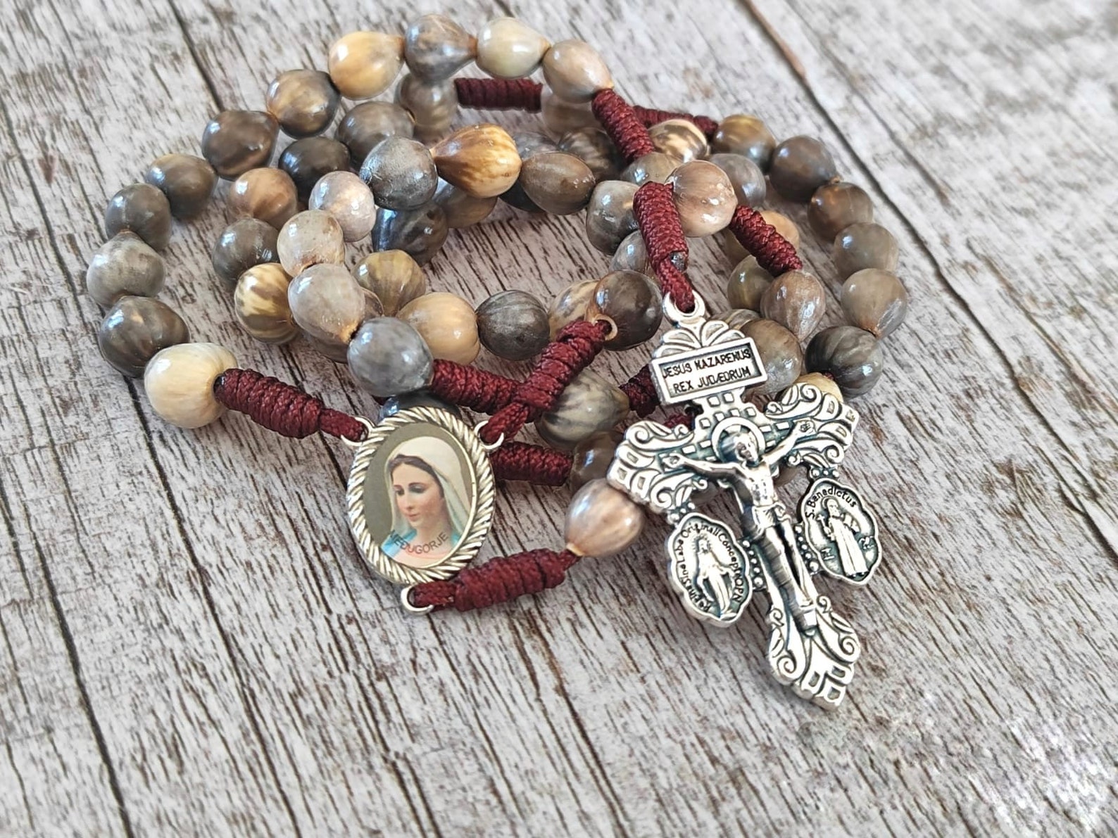 Job's Tears Seed Bead Rosary Chaplet Handmade Pardon Cross - Etsy