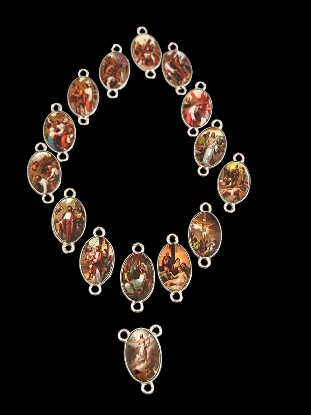 Rosary Medals Set Stations of the Cross Rosary the Way of the Cross the ...