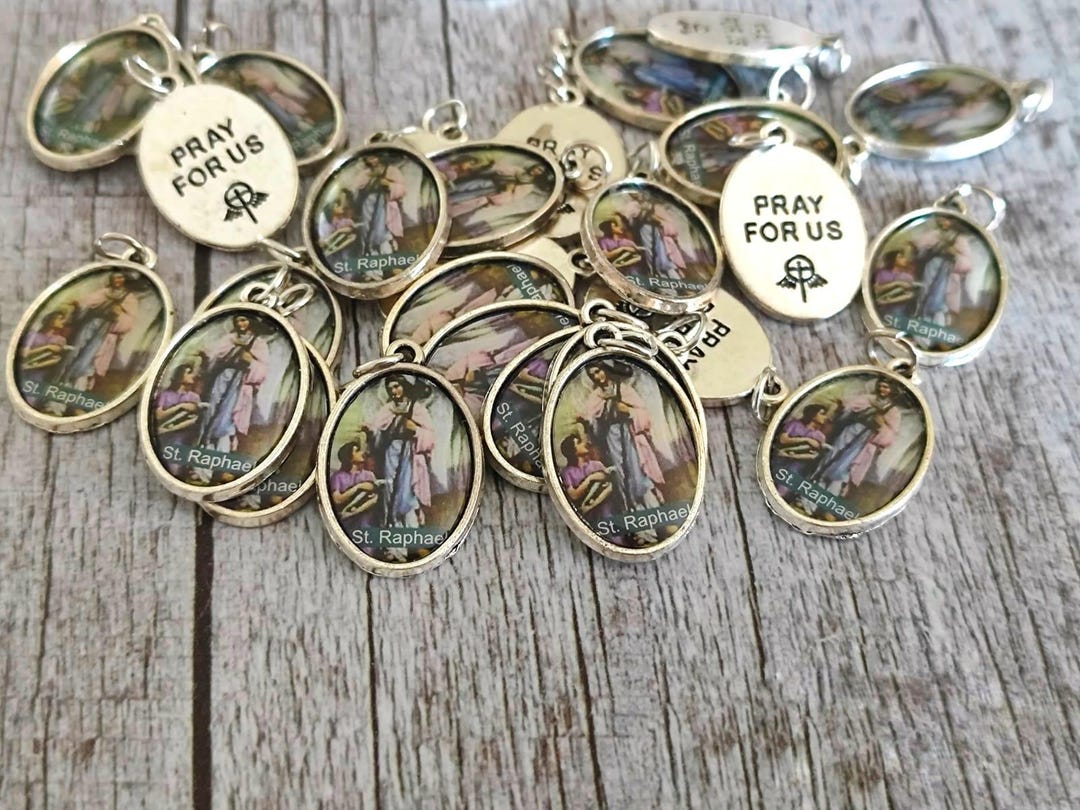 St Raphael Medals Archangel Raphael Charm Medal - Etsy