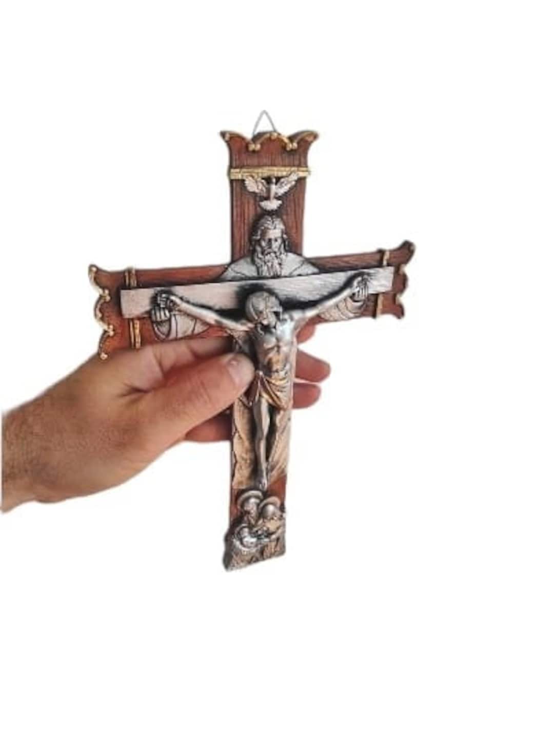 Holy Trinity Father Son Holy Spirit Crucifix Holy Family Cross Wall ...