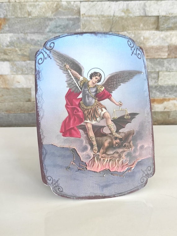 Saint Michael the Archangel Porcelain Plaque丨wall Hanging St. - Etsy