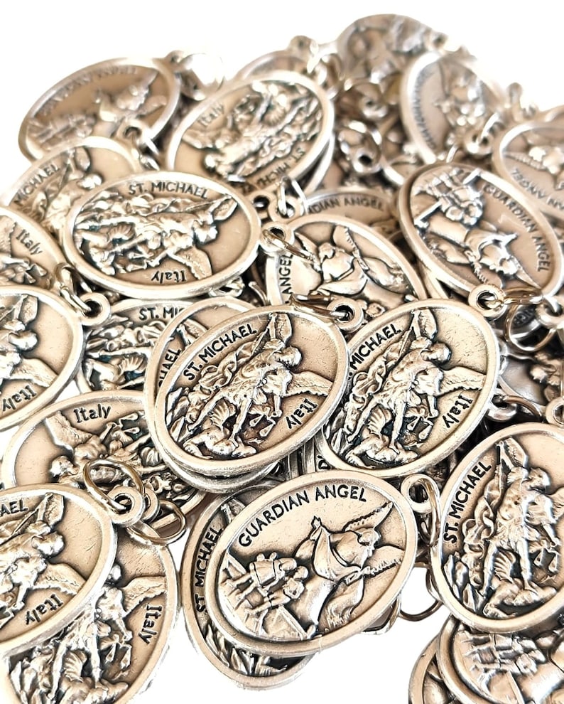 St Michael / Angel Guardian Medals, Lot Bulk Medals 10, 20, 30, 50 Pcs ...