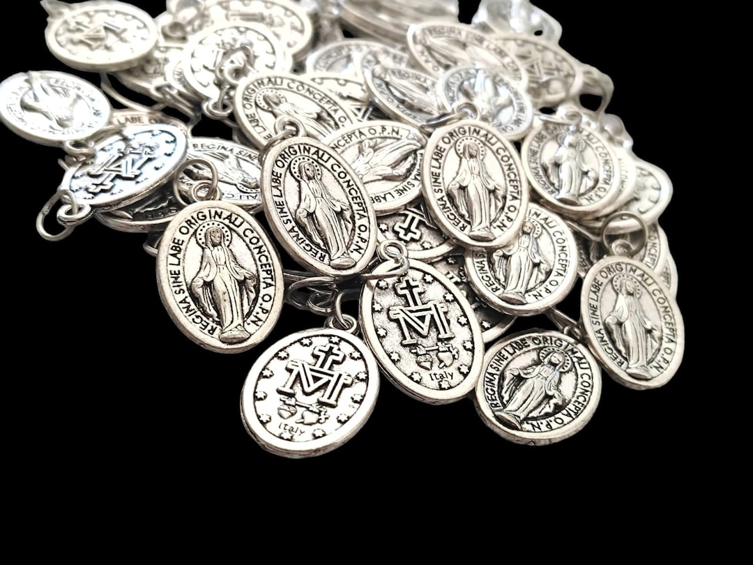 Miraculous Medals Lot Bulk 15/25/50/100/200 Pcs Silver Tone Our Lady ...