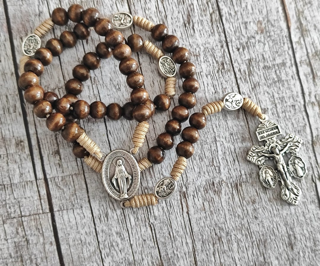 St Michael Chaplet - Miraculous Medal Rosary - Pardon Cross- Prayer Beads - Catholic Chaplet ...
