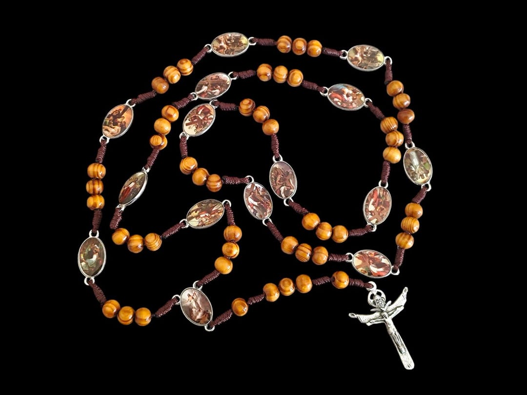 The Stations of the Cross Rosary Made of Olive Wood the Way of the ...