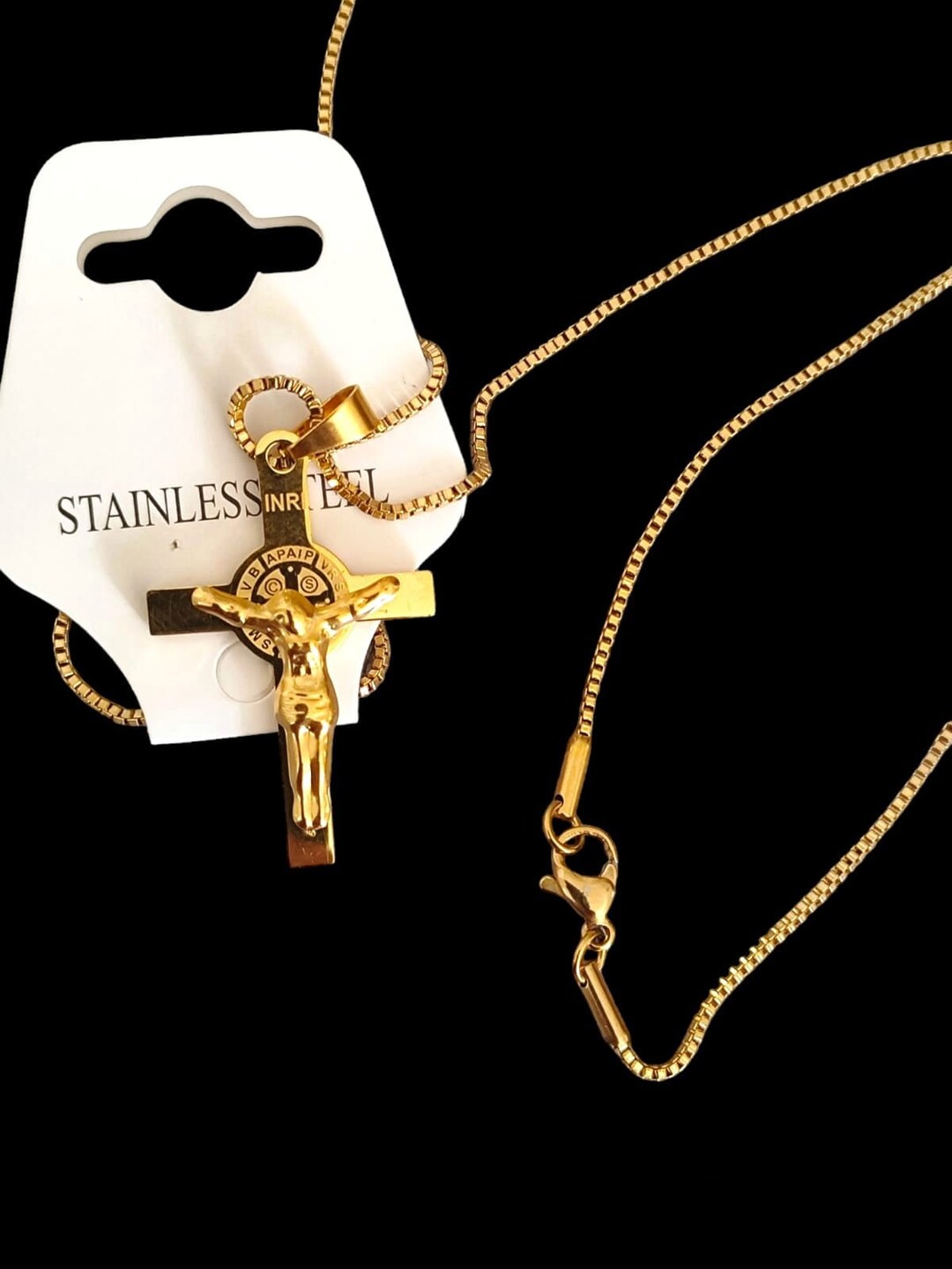 Saint Benedict Medal Necklace: Stainless Steel Catholic Jewelry, Italy ...