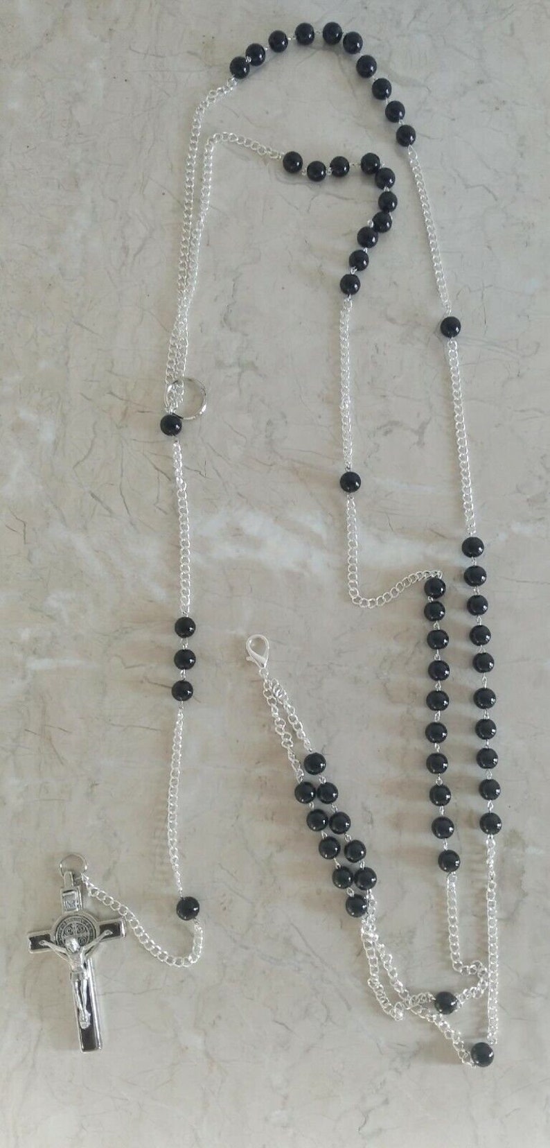 BELT HABIT ROSARY Decade Belt Obsidian Waist Wall Cross - Etsy