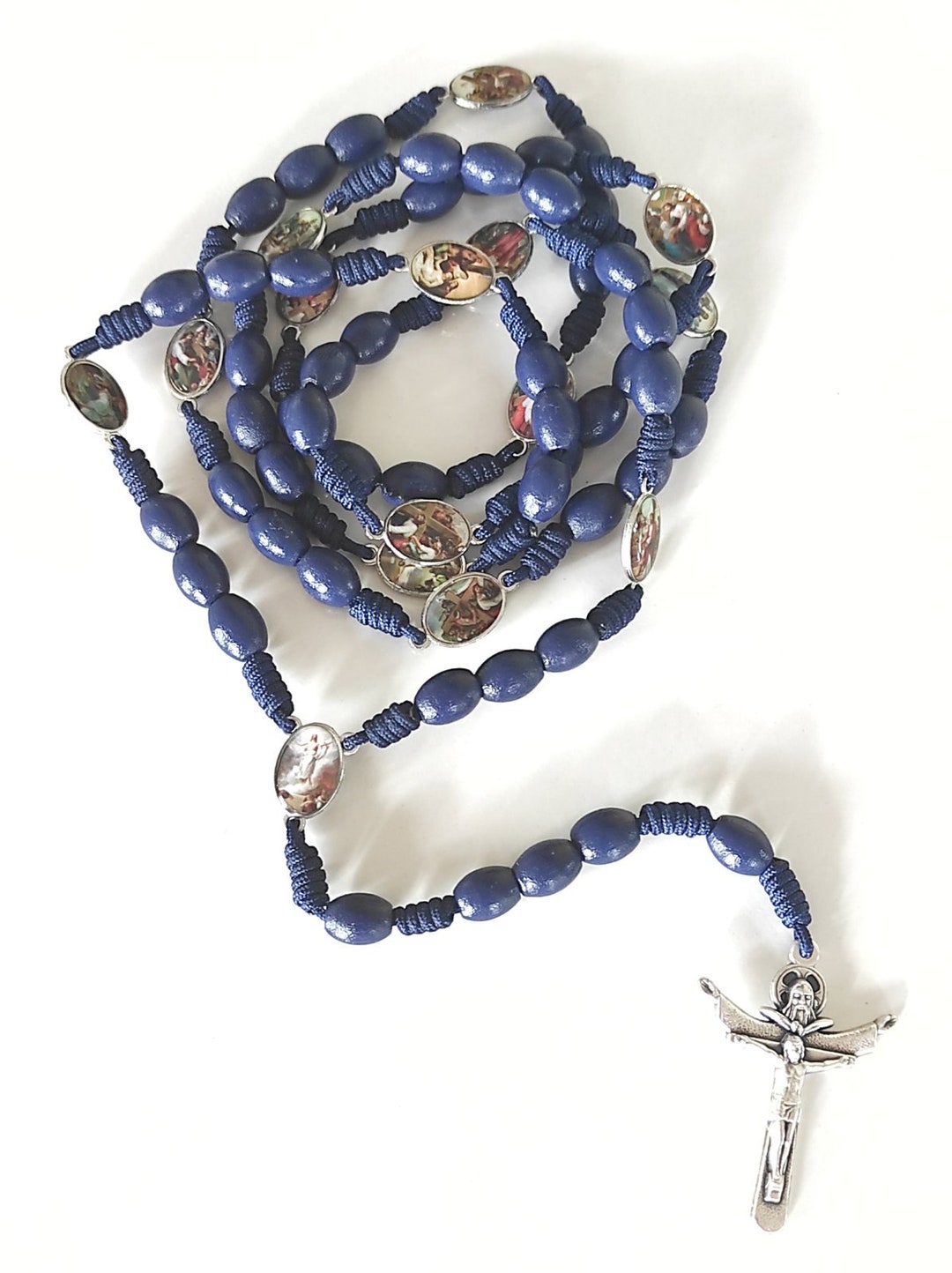 The Stations of the Cross Rosary Chaplet Made of Wood the Way of the ...