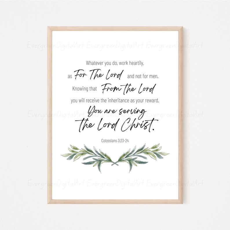 Colossians 3:23-24 | Digital Bible Verse | "whatever You Do Work ...