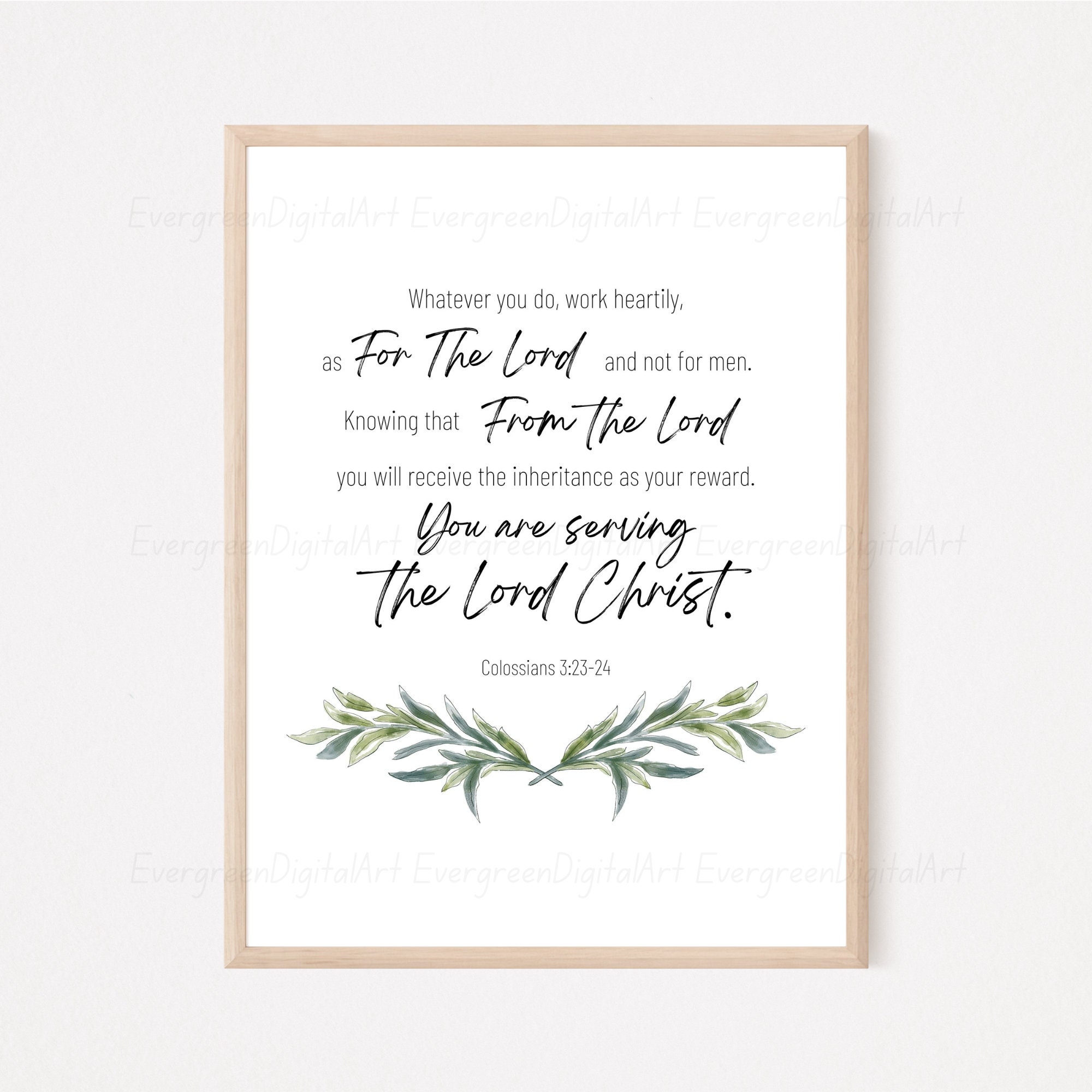 Colossians 3:23-24 | Digital Bible Verse | "whatever You Do Work ...