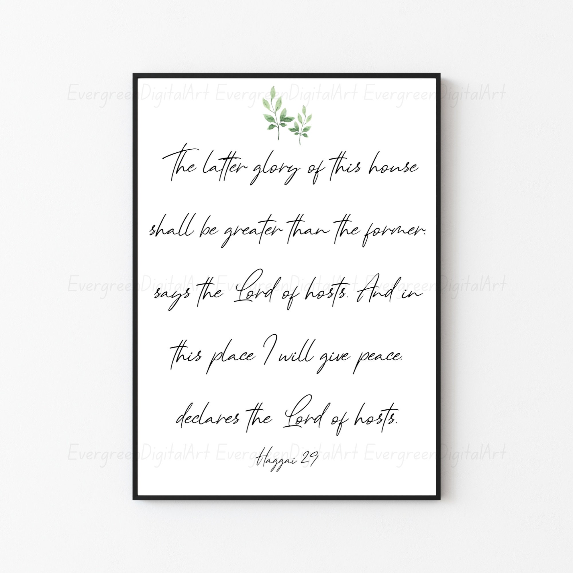 Haggai 2:9 | the Latter Glory of This House Shall Be Greater Than the ...