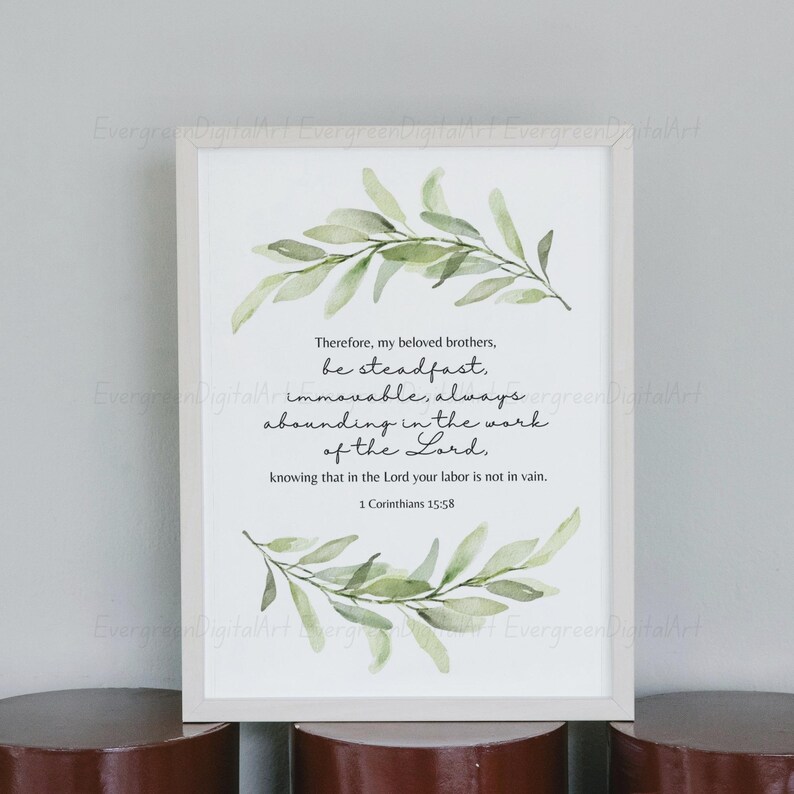 1 Corinthians 15:58 Digital Download Scripture Prints - Etsy