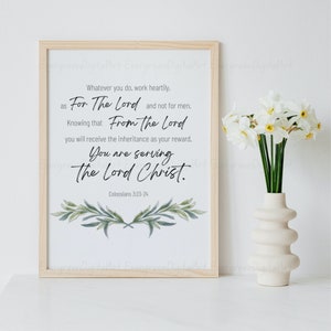 Colossians 3:23-24 Digital Bible Verse whatever You Do Work Heartily as ...