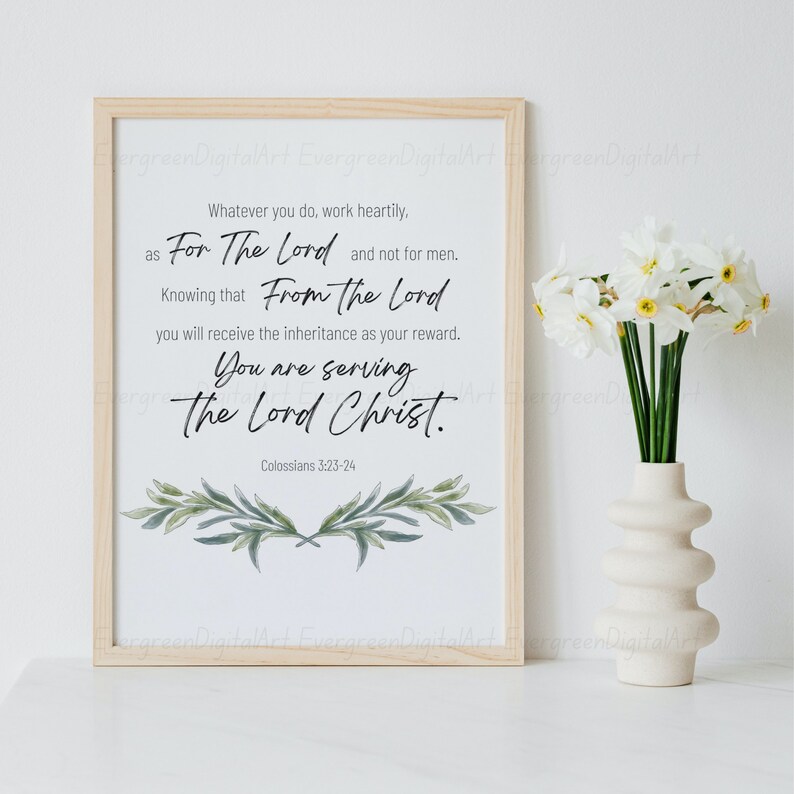 Colossians 3:23-24 | Digital Bible Verse | "whatever You Do Work ...