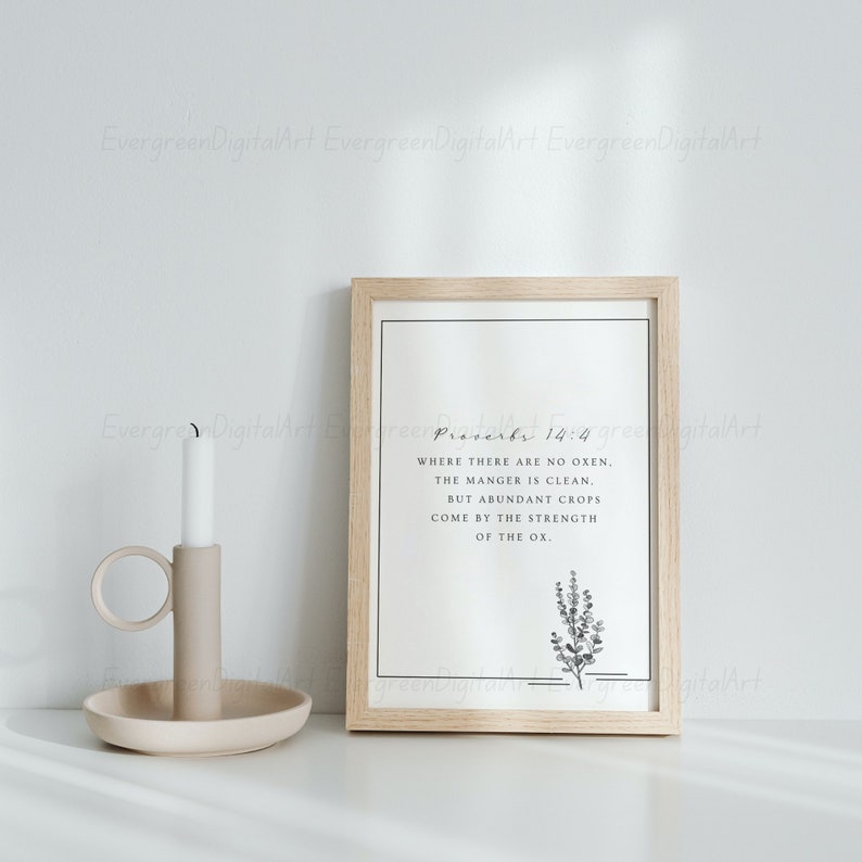 Proverbs 14:4 | Where There Are No Oxen, the Manger is Clean, but ...