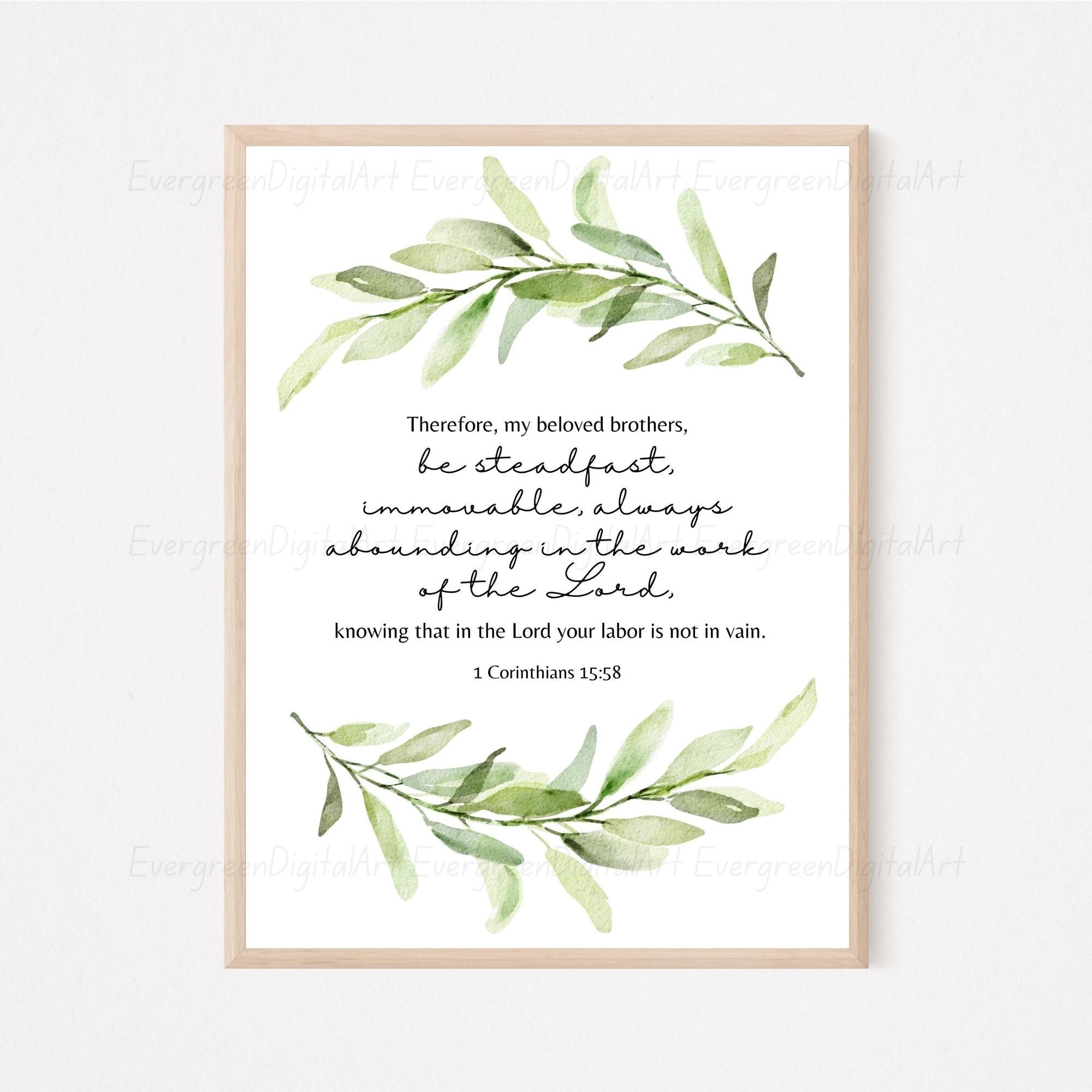 1 Corinthians 15:58 Digital Download | Scripture Prints | Bible Wall ...