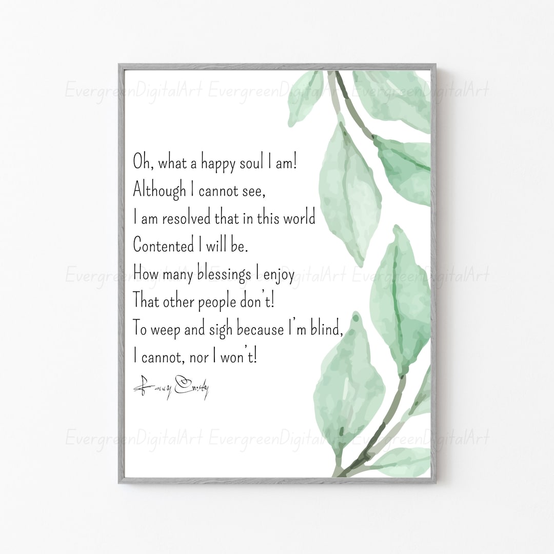 Fanny Crosby Poem | Oh What A Happy Soul I Am | Christian Poetry ...