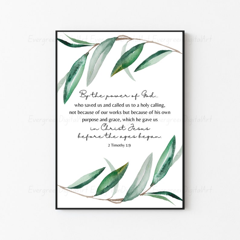 2 Timothy 1:9 Digital Download | Scripture Artwork | Bible Verse Prints ...